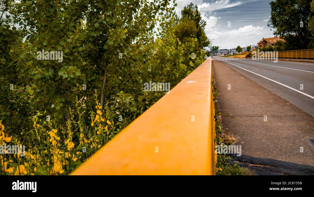 bridge with yellow railing Stock Photo - Alamy
