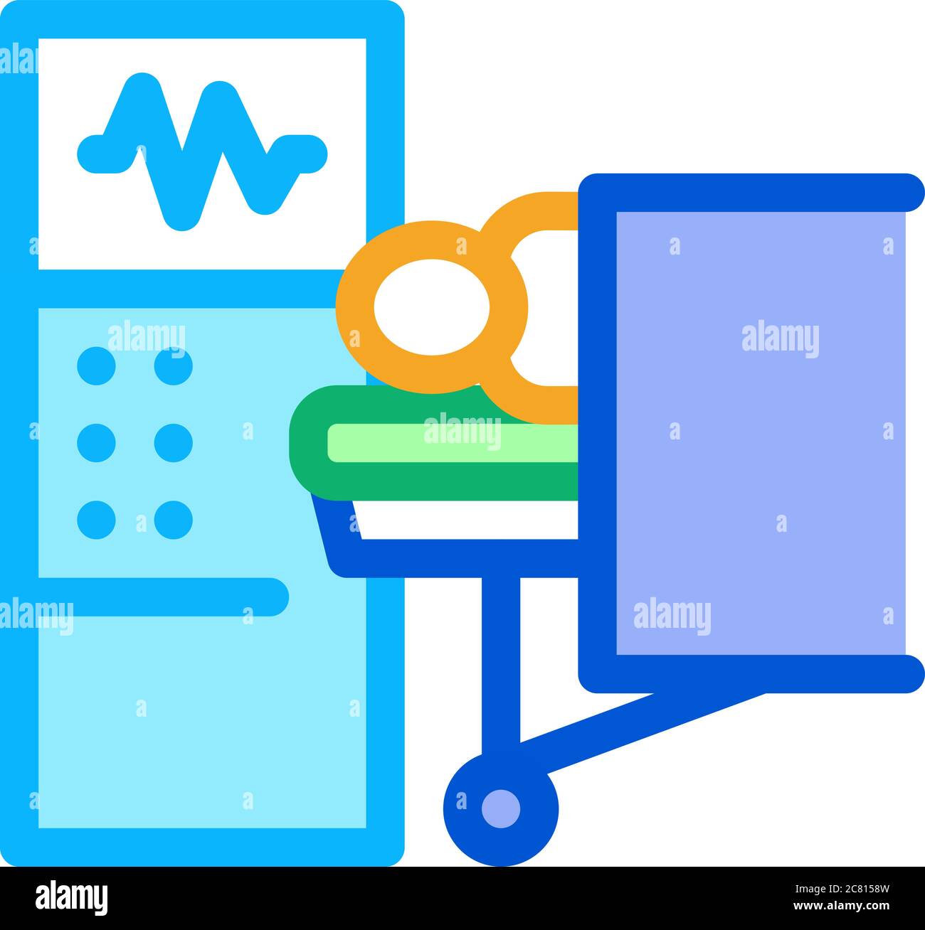 patient and surgeon medical equipment icon vector outline illustration ...