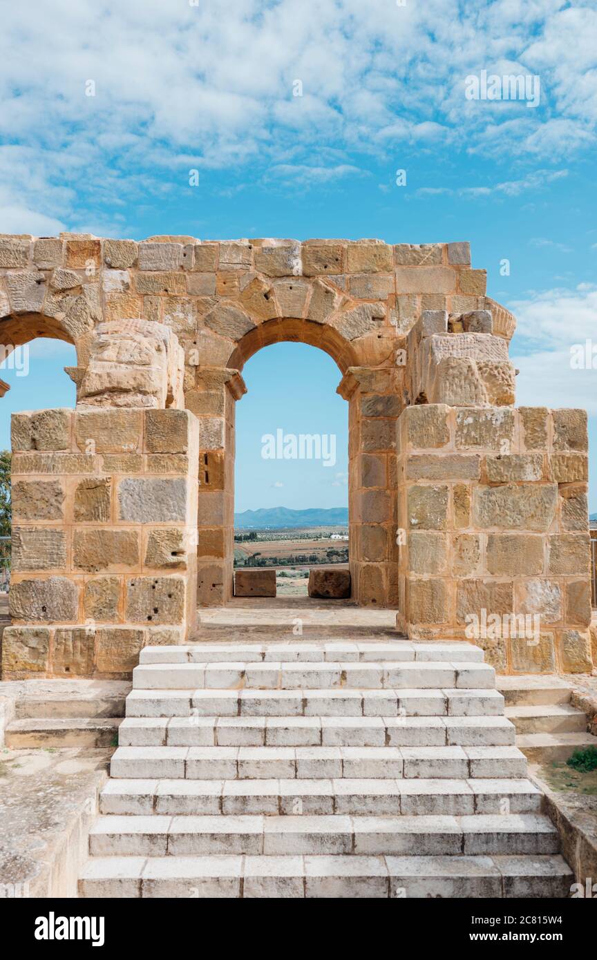 The ancient roman ruins of Uthina in Tunisia Stock Photo - Alamy