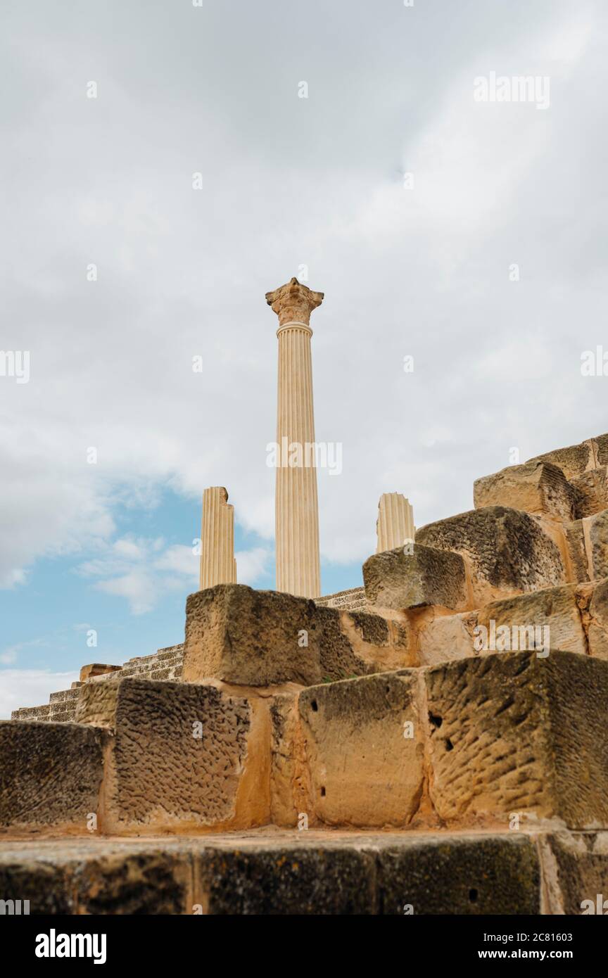 The ancient roman ruins of Uthina in Tunisia Stock Photo - Alamy