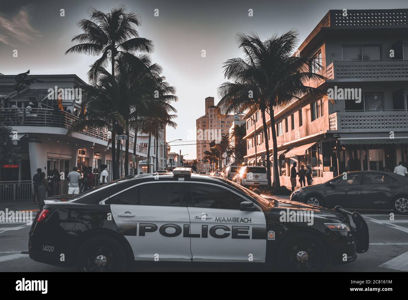 MIAMI, UNITED STATES - Sep 12, 2019: Miami South Beach Police car ...