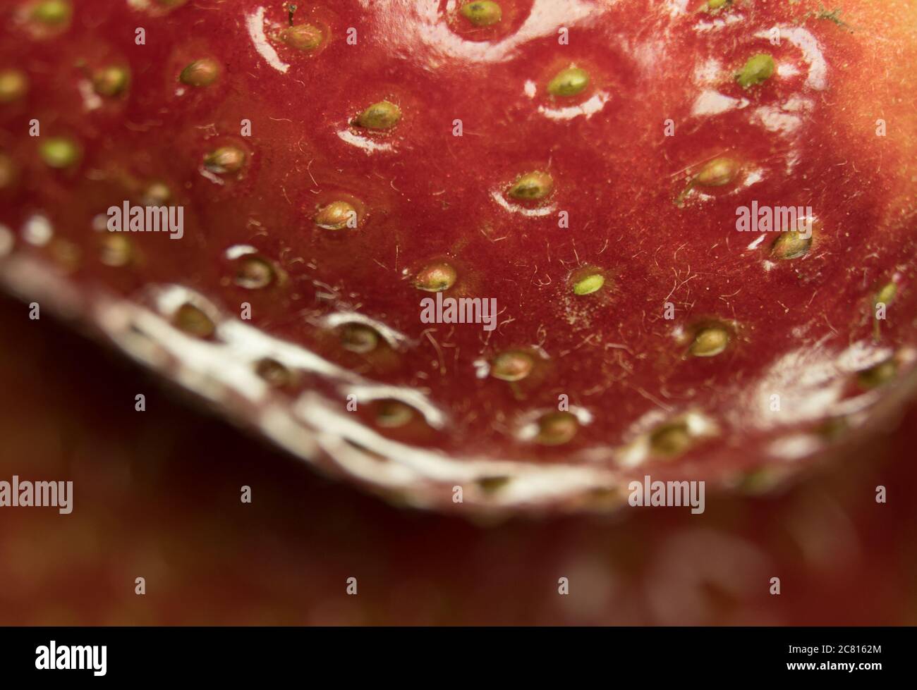 Strawberry berries close up. Visible structure and small details. Small ...