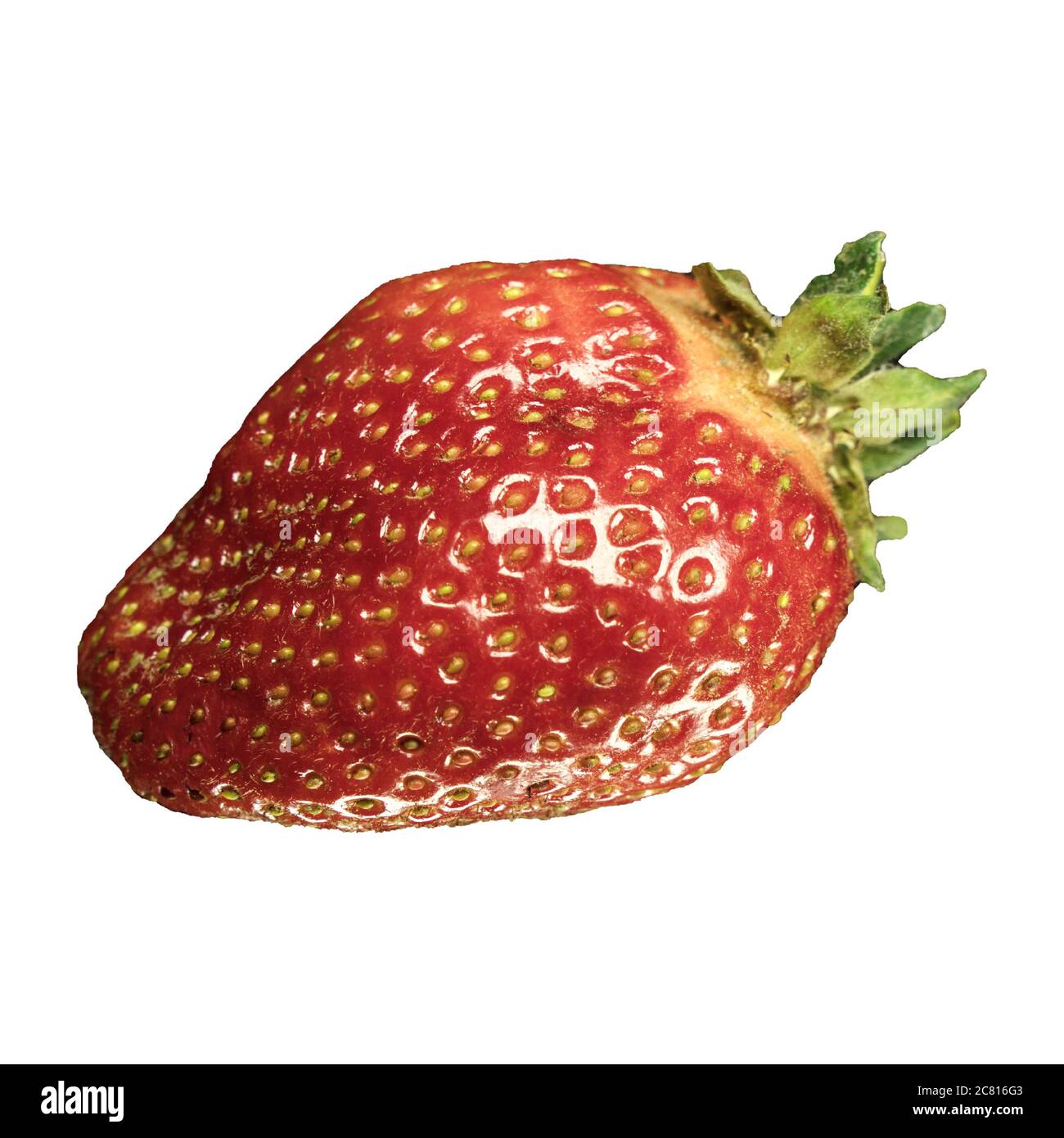 strawberry slice surface close up macro white isolated Stock Photo - Alamy