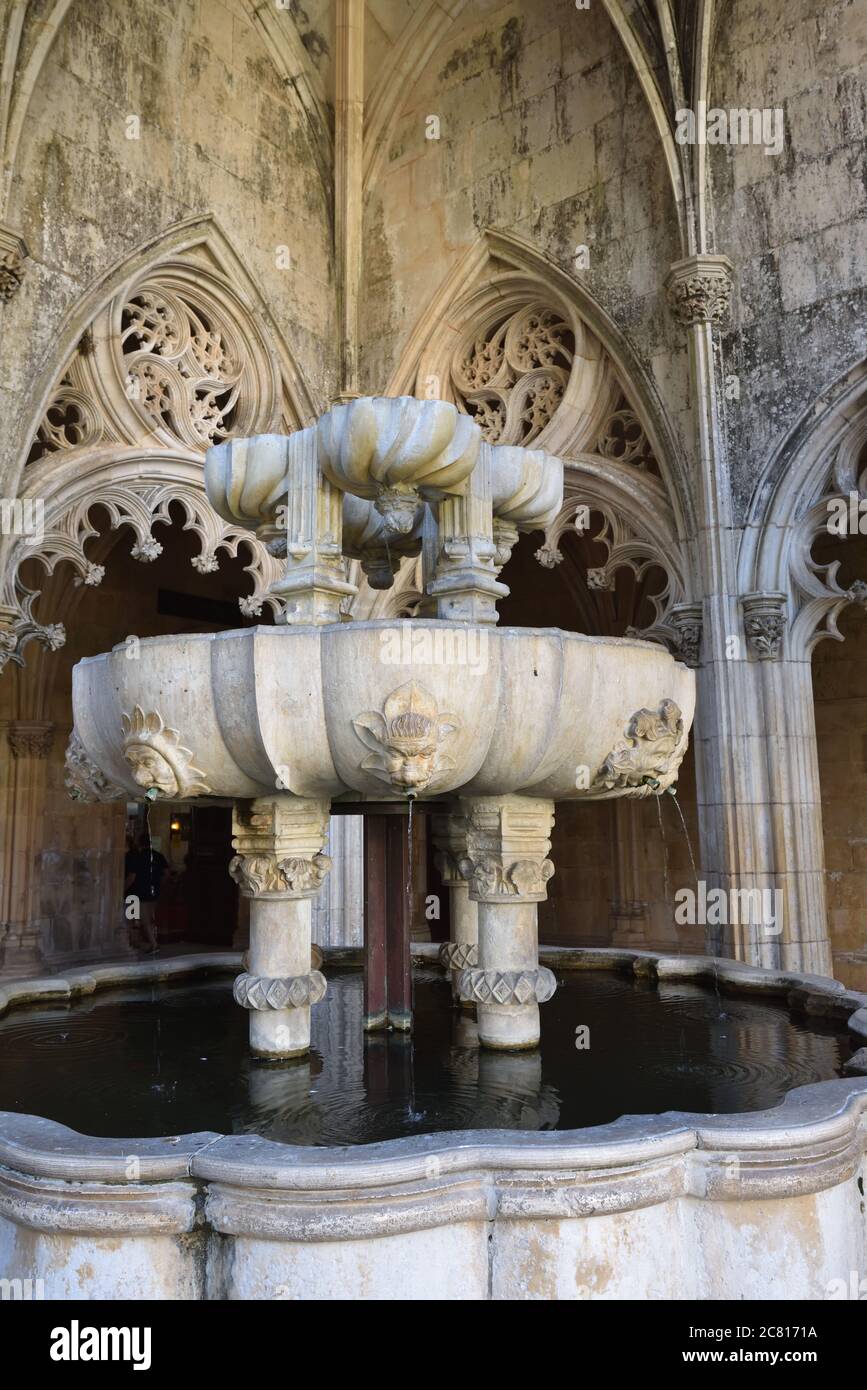 Medieval fountain in Monastery of Batalha. Monastery of Saint Mary of ...