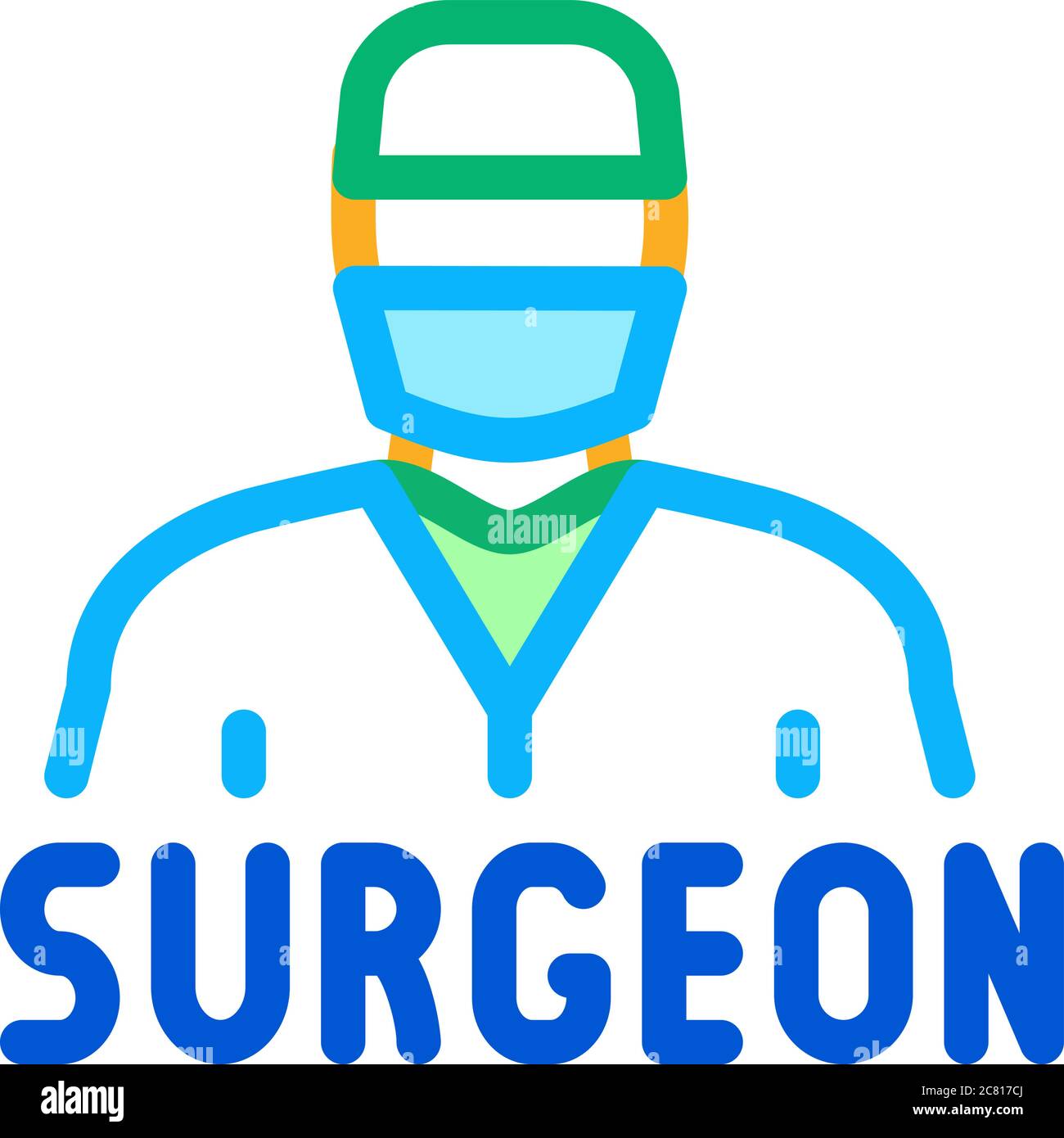 surgeon doctor icon vector outline illustration Stock Vector Image ...