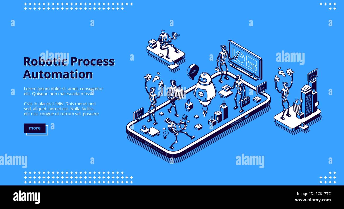 Robotic process automation banner. Innovation technologies of ...