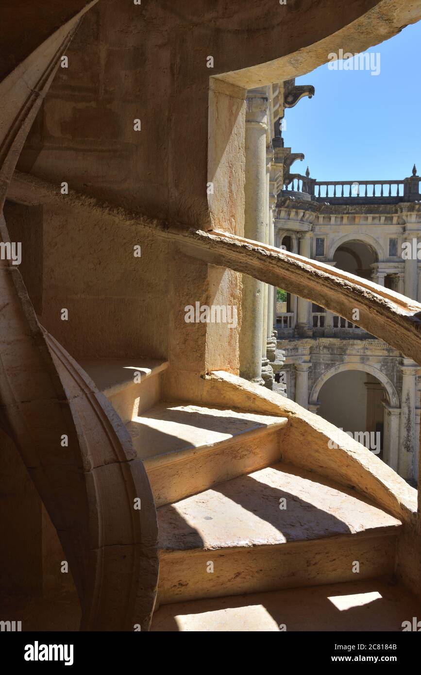 Staircase in Dom Joao III Cloister (Renaissance masterpiece) in the ...
