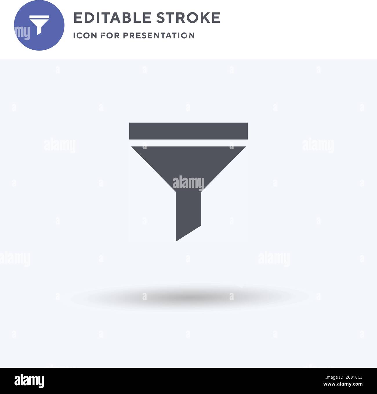 Filter icon vector, filled flat sign, solid pictogram isolated on white ...