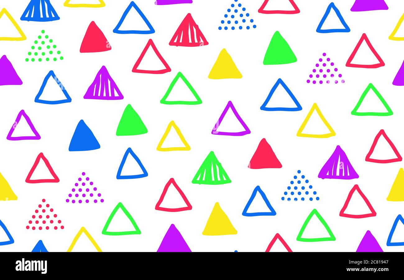 Hand drawn lines pattern triangles Cut Out Stock Images & Pictures - Alamy