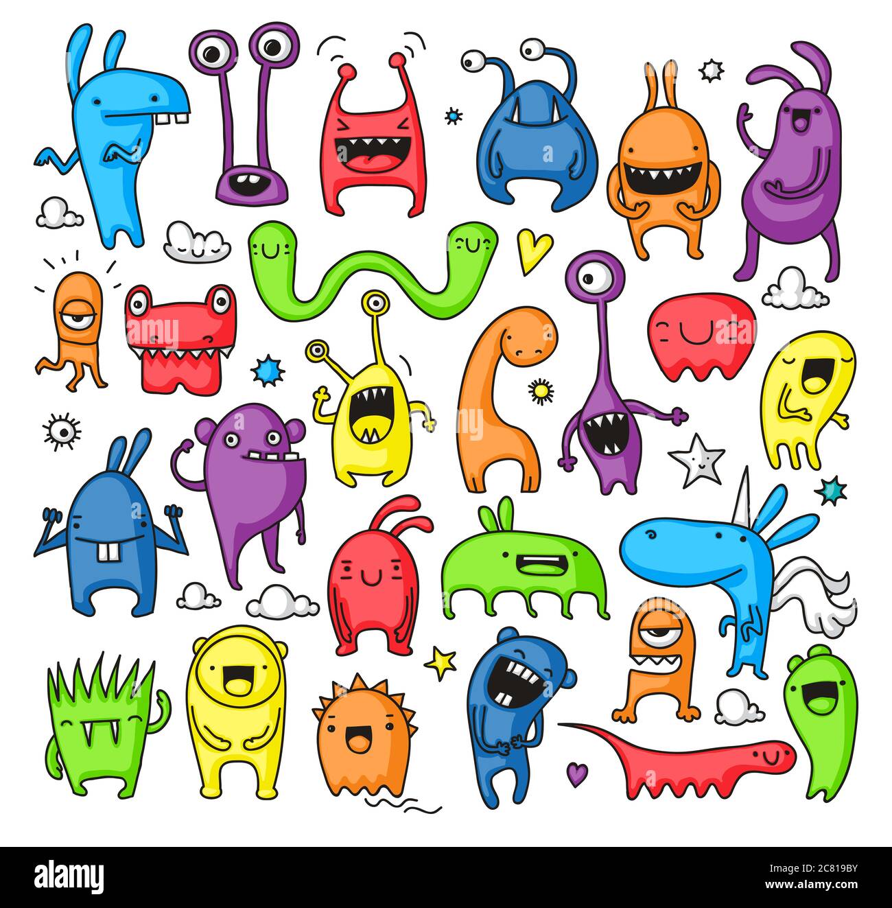 Cute monsters vector hi-res stock photography and images - Alamy
