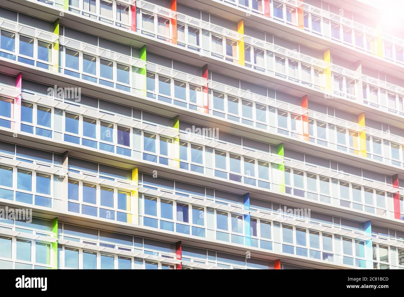 Modern building colorful facade Stock Photo - Alamy