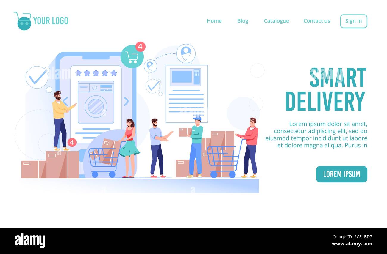 Online order, purchase, delivery shop service Stock Vector Image & Art ...