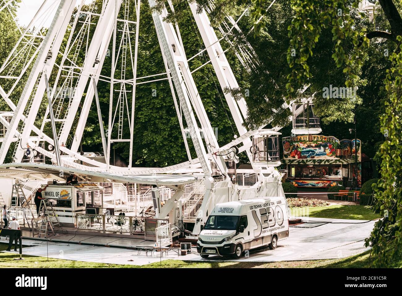 LUXEMBOURG/JULY 2020: The new panoramic wheel installed in the parc of ...