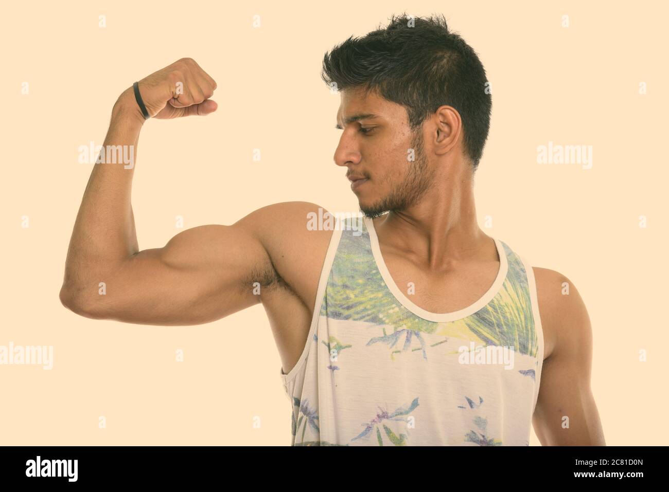 Man flexing biceps arm hi-res stock photography and images - Alamy