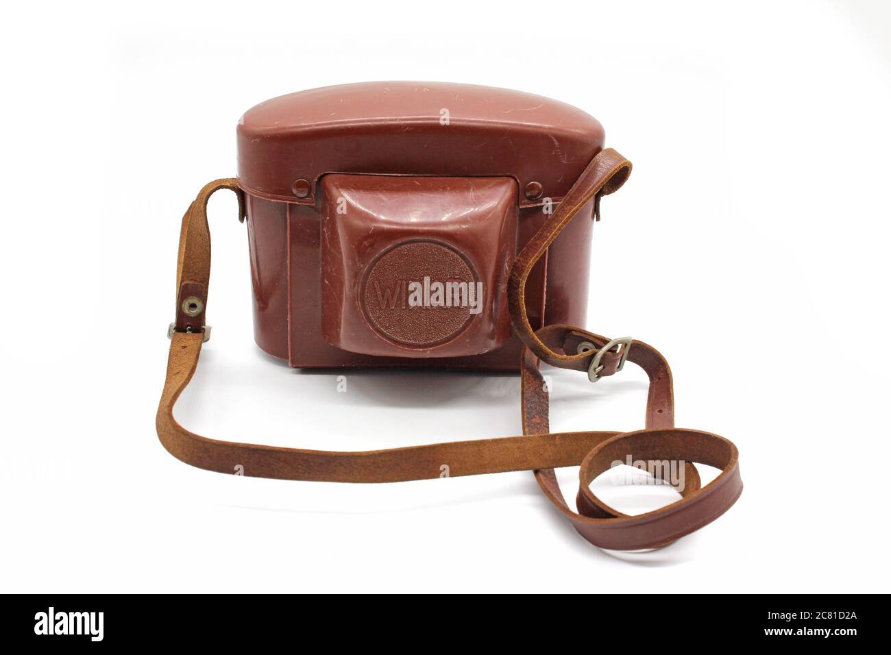 Old camera case, isolated on a white background Stock Photo - Alamy