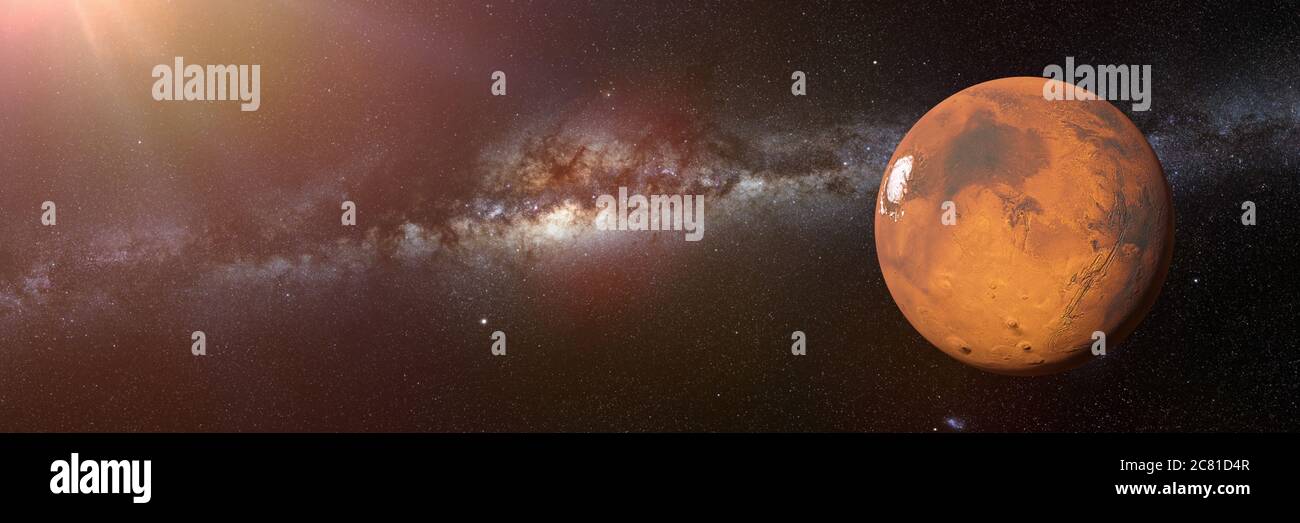 Mars, the red planet of the Solar System in empty space Stock Photo - Alamy