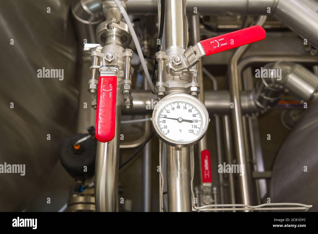 Red butterfly gate valve to prevent reverse flow of water in factory ...