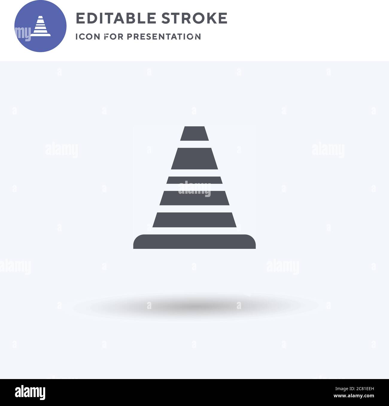 Traffic Cone icon vector, filled flat sign, solid pictogram isolated on ...