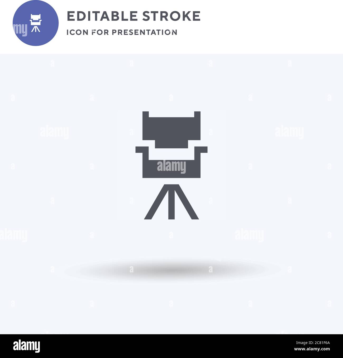 Directors Chair icon vector, filled flat sign, solid pictogram isolated ...