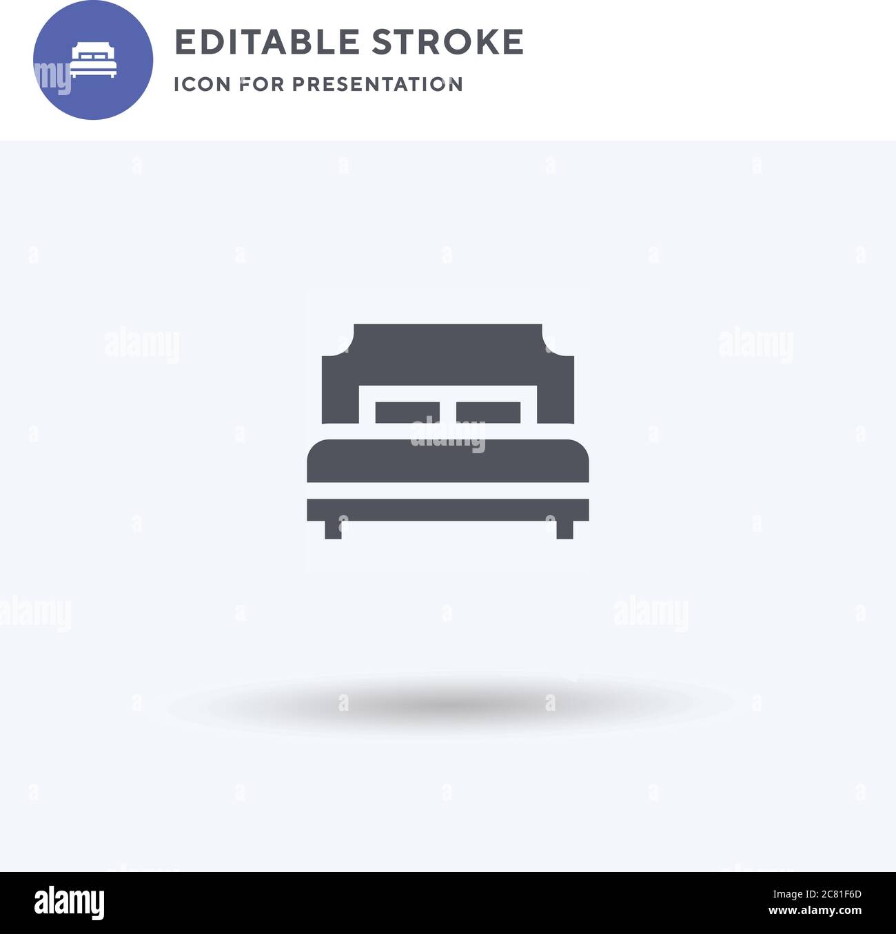 Bedroom icon vector, filled flat sign, solid pictogram isolated on ...