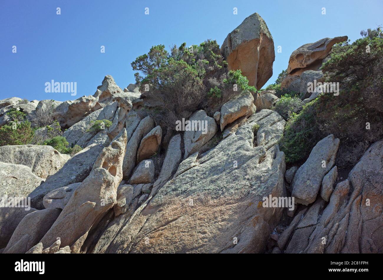 Palau, Sardinia, Italy. Granite rocks in Cala Martinella Stock Photo ...