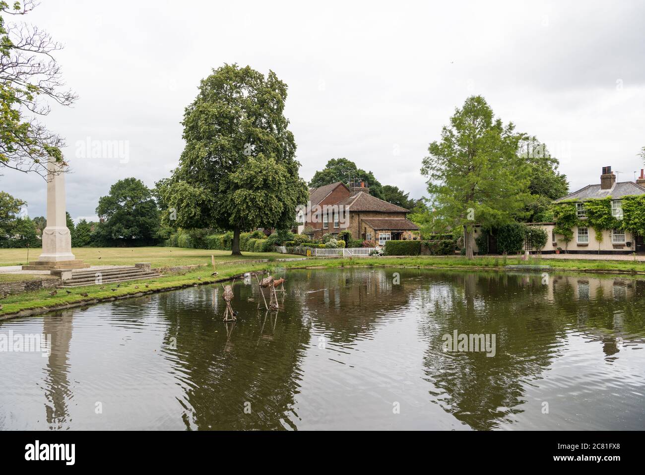 The duckpond on Centenary Field, Harefield village green,Middlesex ...