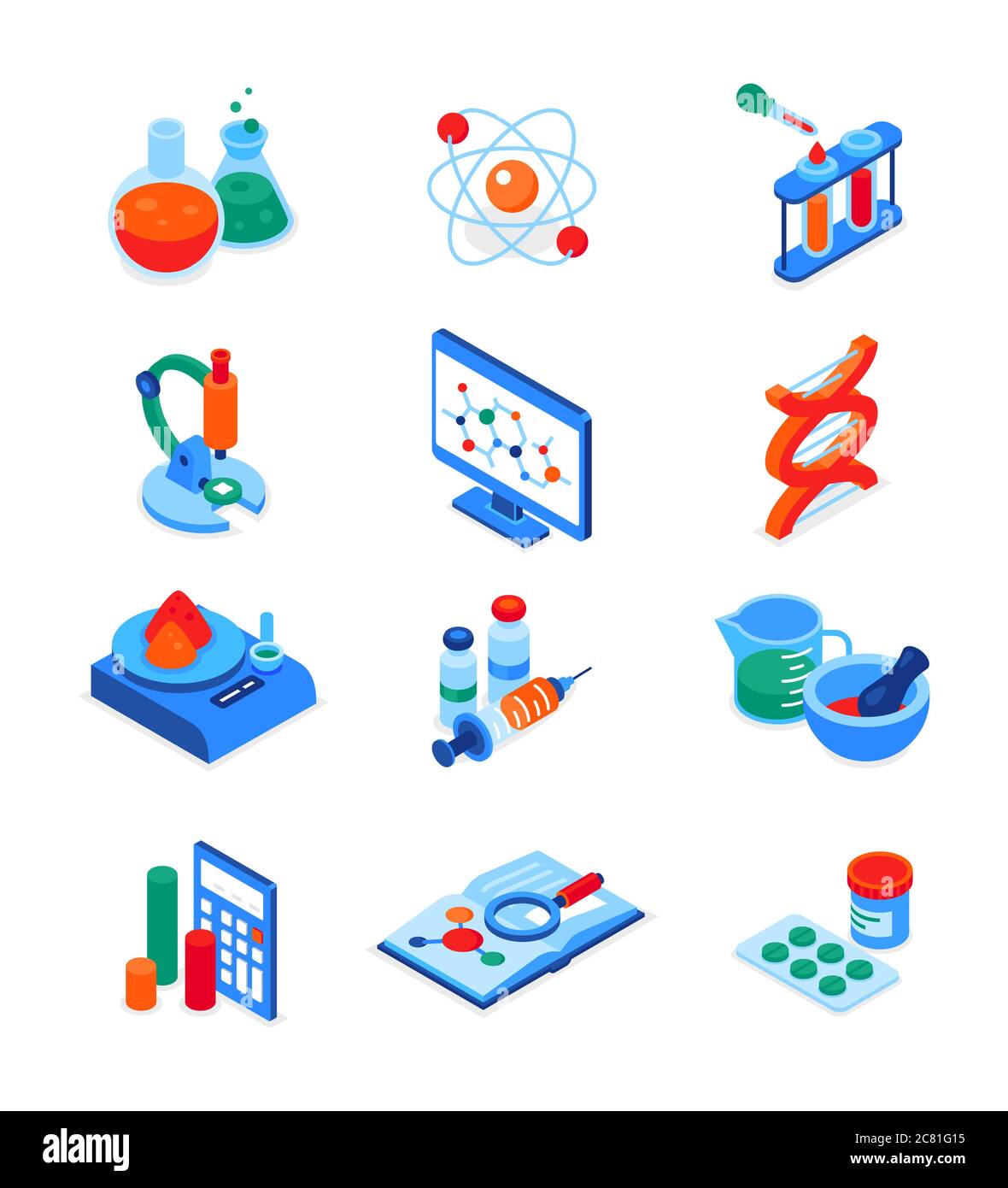 Isometric icons school Stock Vector Images - Alamy
