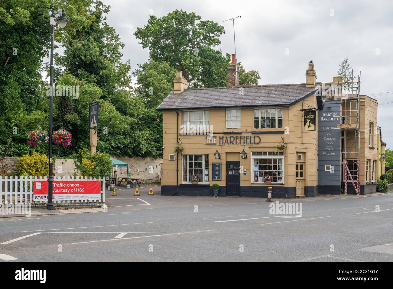 The Harefield pub and restaurant in the High Street, Harefield village ...