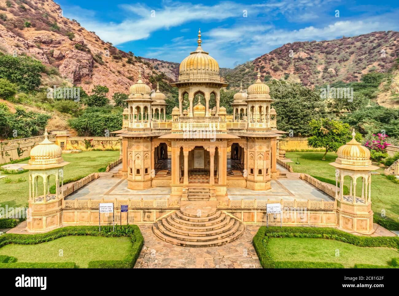Gaitore ki Chhatriyan Cenotaphs in Jaipur. the equivalent to a Muslim ...