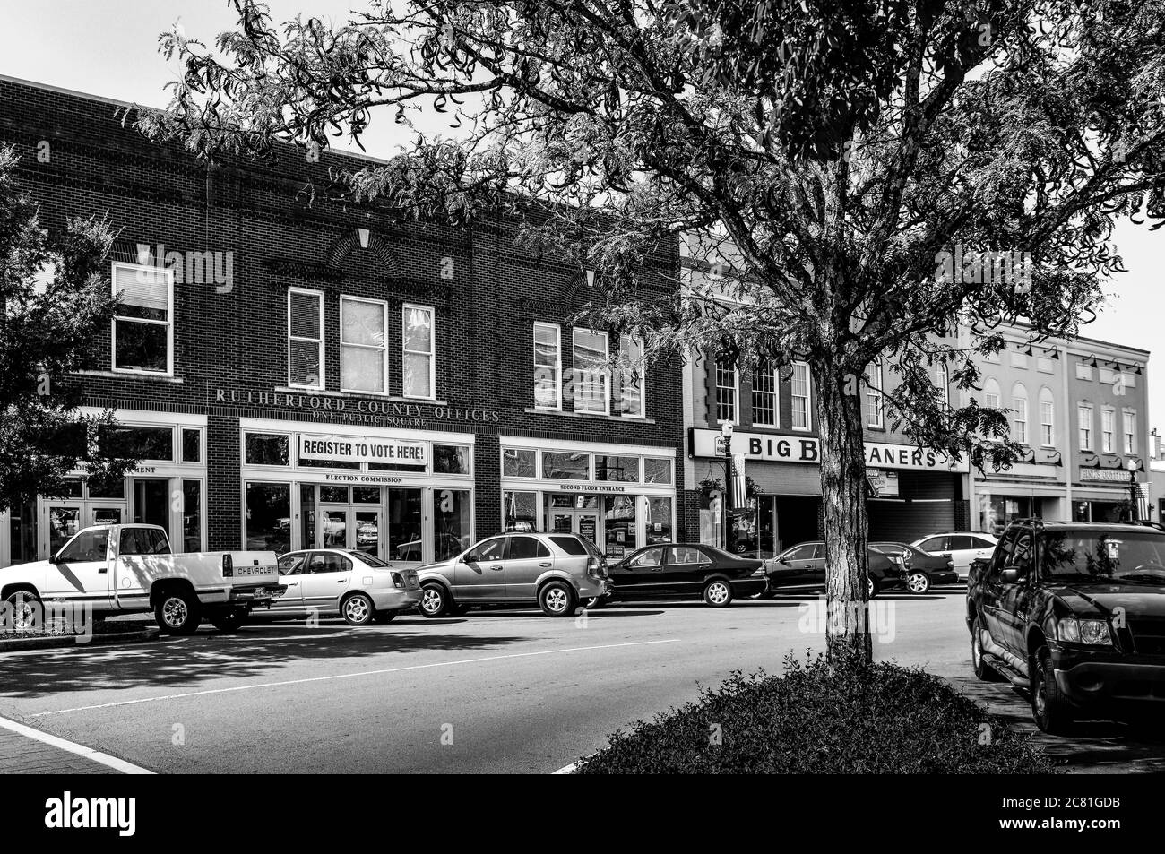 The Rutherfrod County Offices on the town square in small town America ...