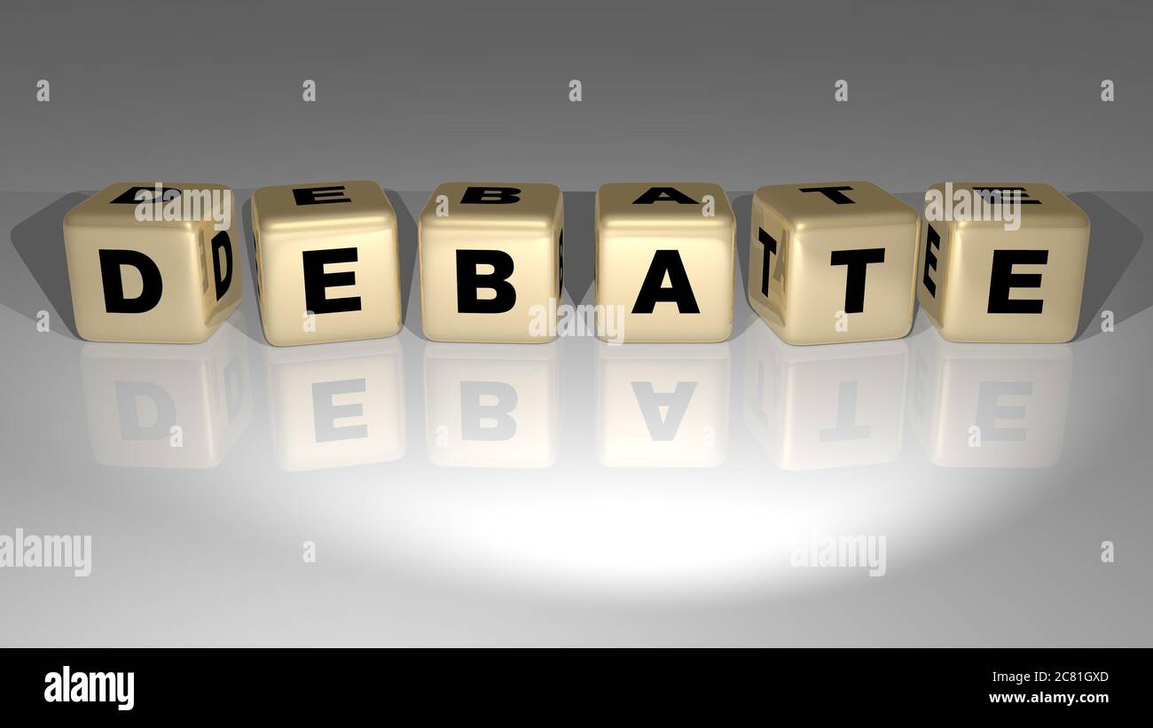 3D graphical image of Debate vertically along with text built by ...