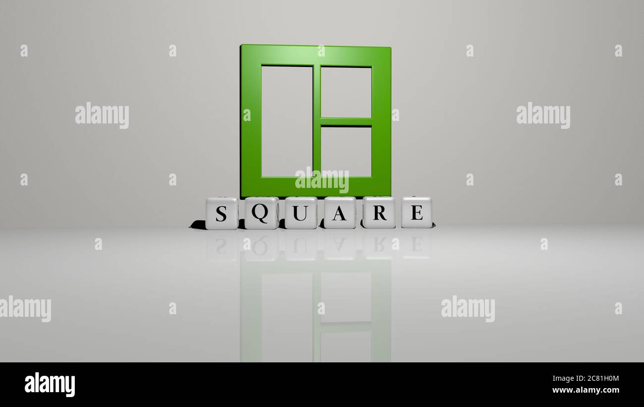 3D graphical image of SQUARE vertically along with text built by ...