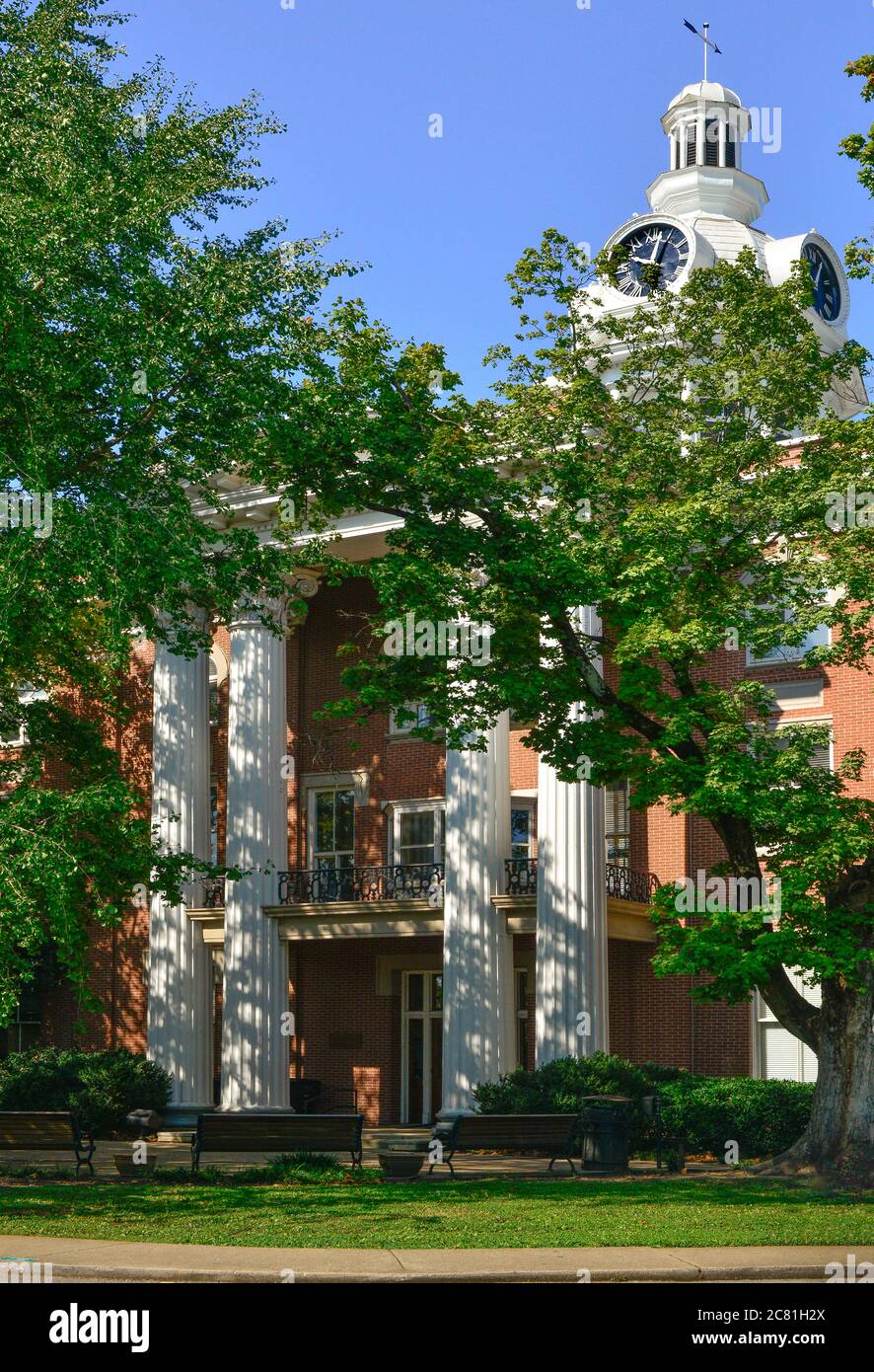 The stately and historical Rutherford County Courthouse entrance on the ...