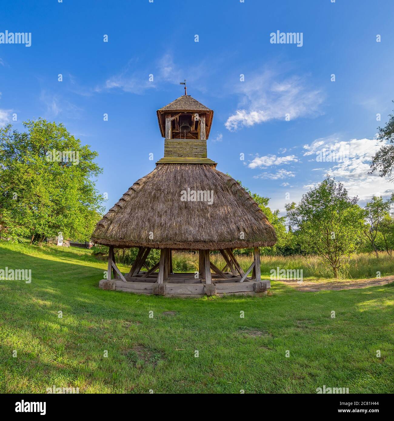 Bell tower thatched roof hi-res stock photography and images - Alamy