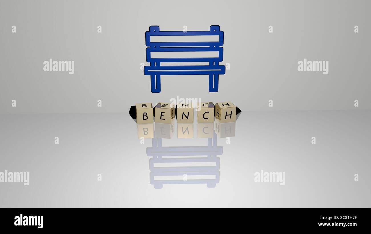 3D graphical image of BENCH vertically along with text built by ...