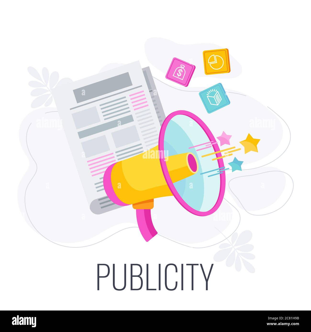 Publicity infographics icon. Flat vector cartoon illustration Stock ...