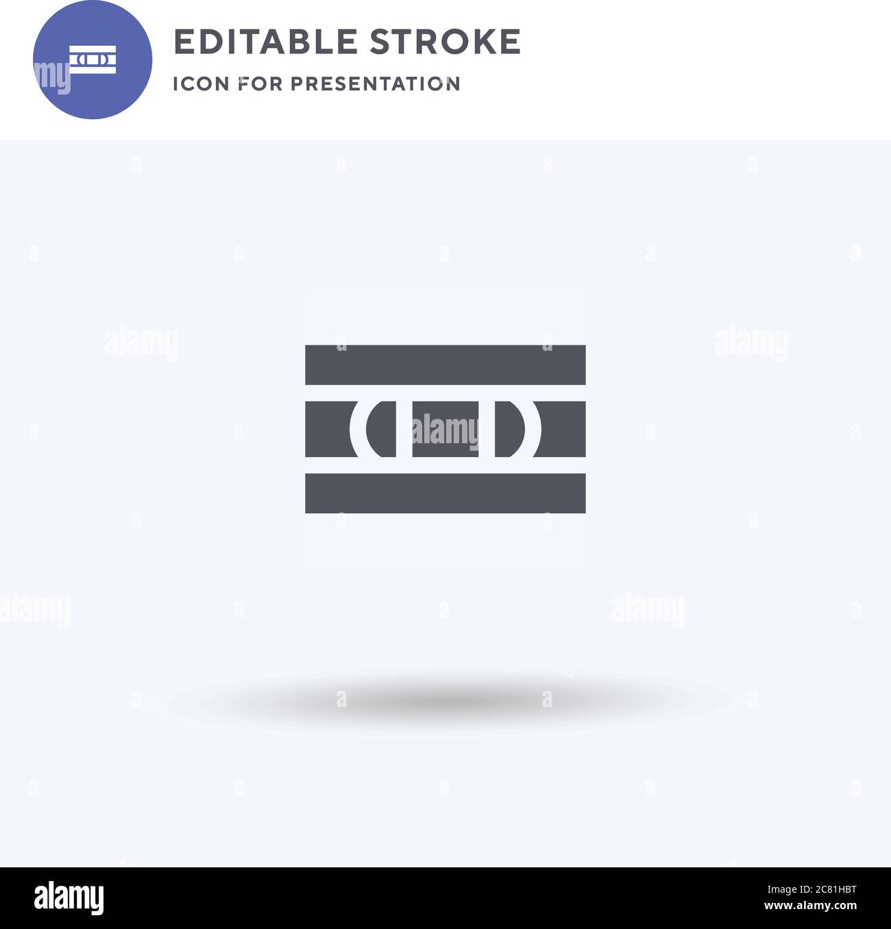 Vhs icon vector, filled flat sign, solid pictogram isolated on white ...