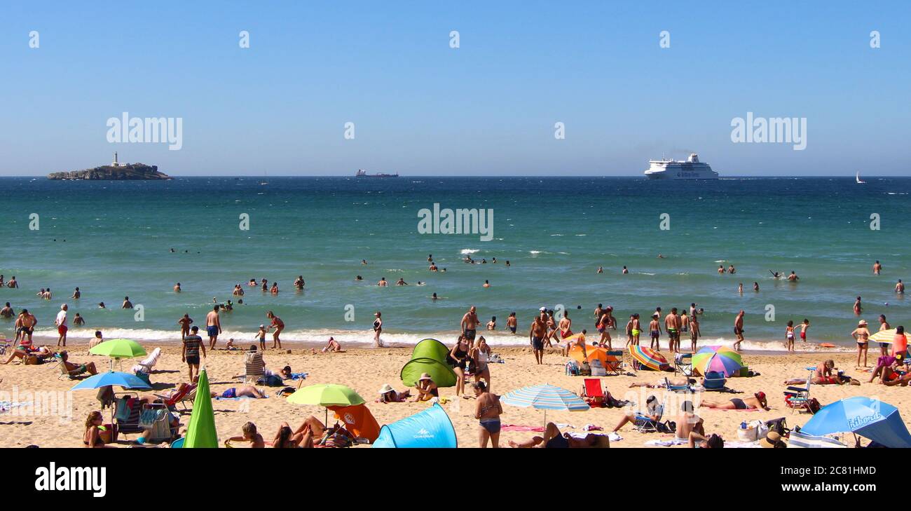 Brittany Ferry Cap Finistere arriving to the port of Santander seen ...