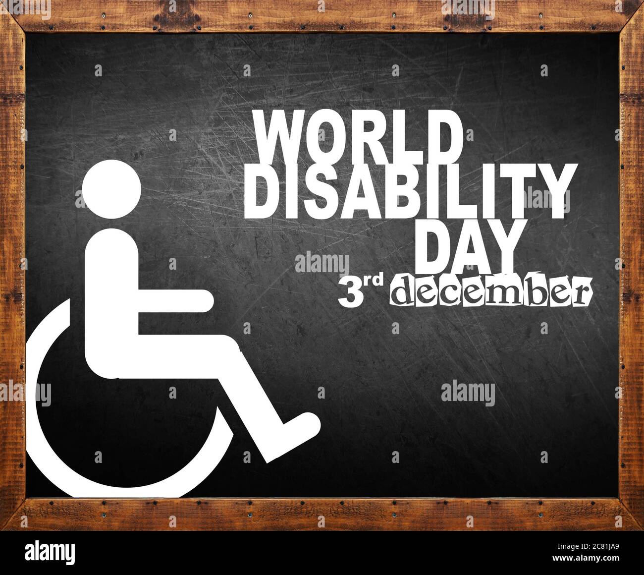 World disability day written on blackboard Stock Photo - Alamy