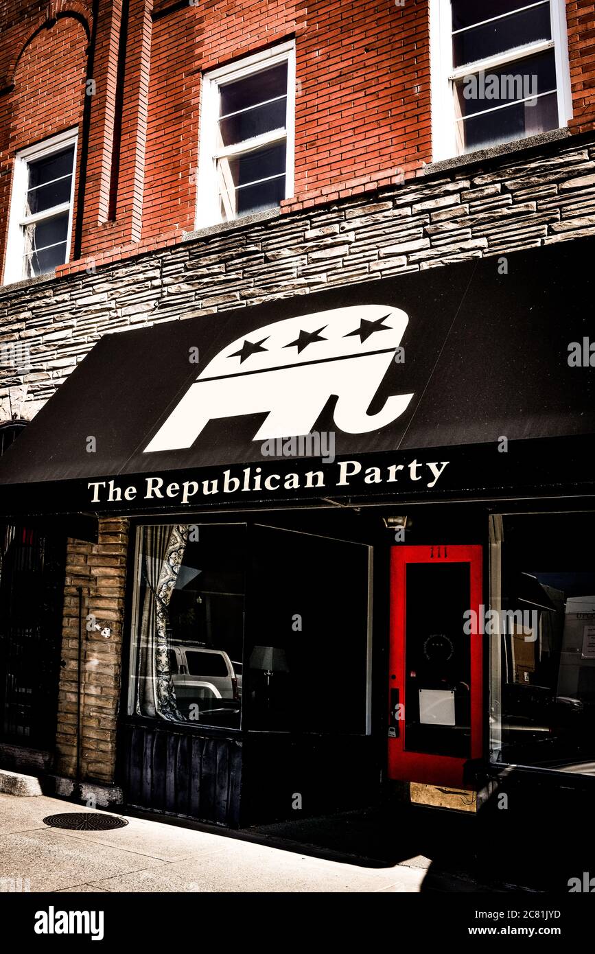 The Republican Party headquarters located around the historic town ...