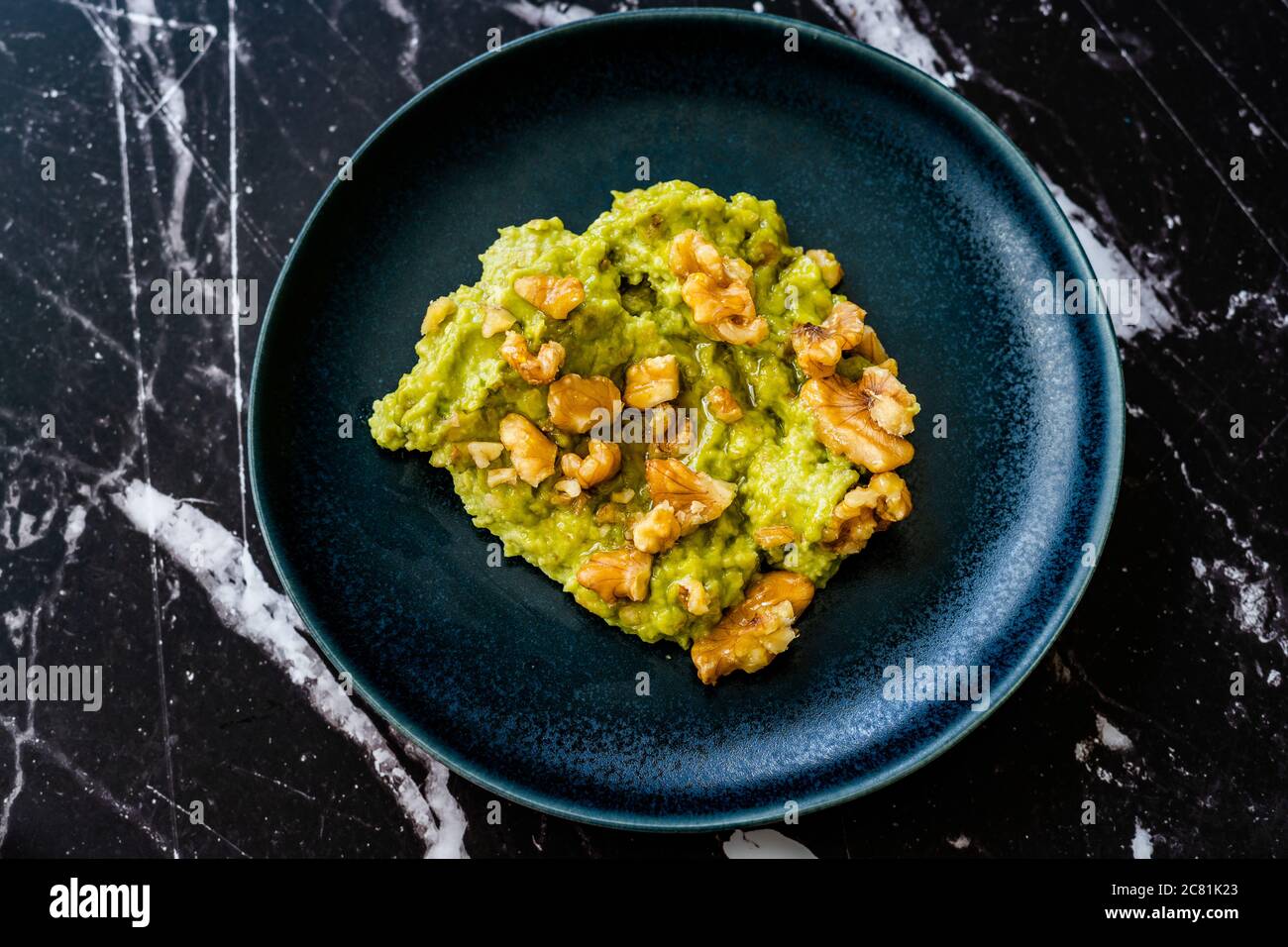 Mashed Avocado Puree Dessert with Walnut and Honey. Healthy Organic ...