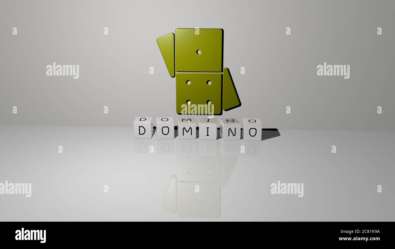 3D representation of DOMINO with icon on the wall and text arranged by ...