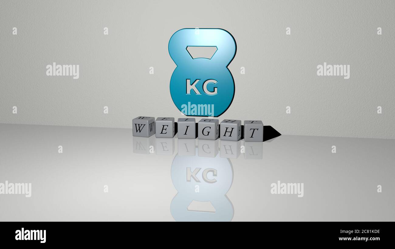 3D graphical image of weight vertically along with text built by ...
