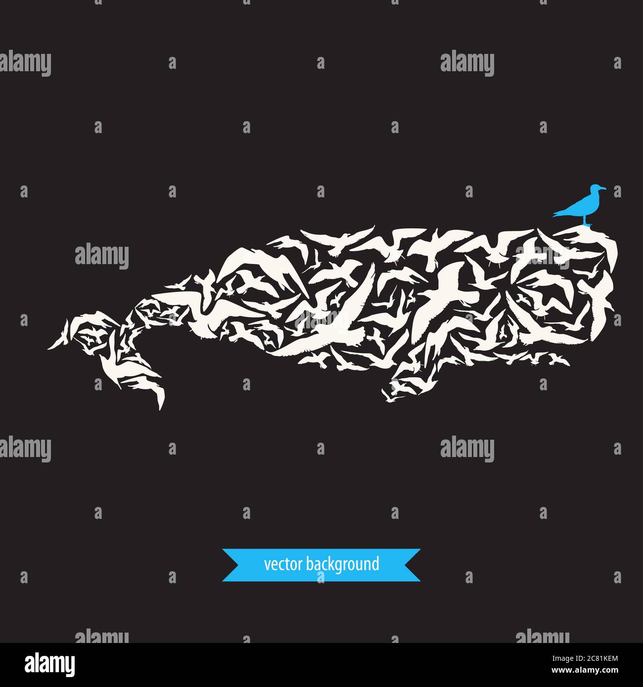 Blue sea background seagulls Stock Vector Images - Alamy