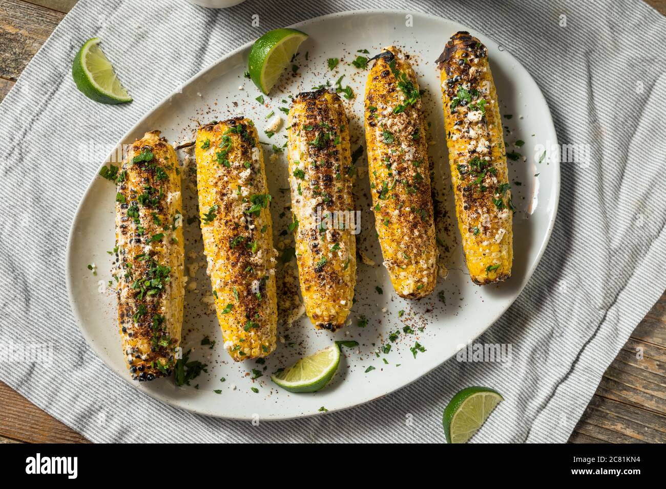 Homemade Spicy Elote Mexican Street Corn with Mayo Lime and Cheese ...