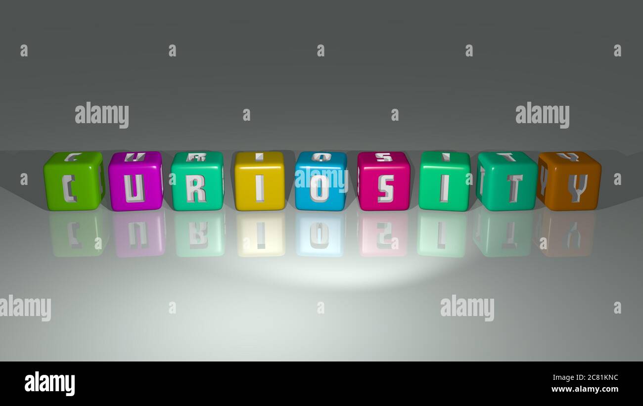 combination of Curiosity built by cubic letters from the top ...
