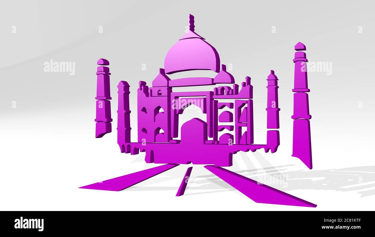 Islamic architecture made by 3D illustration of a shiny metallic ...