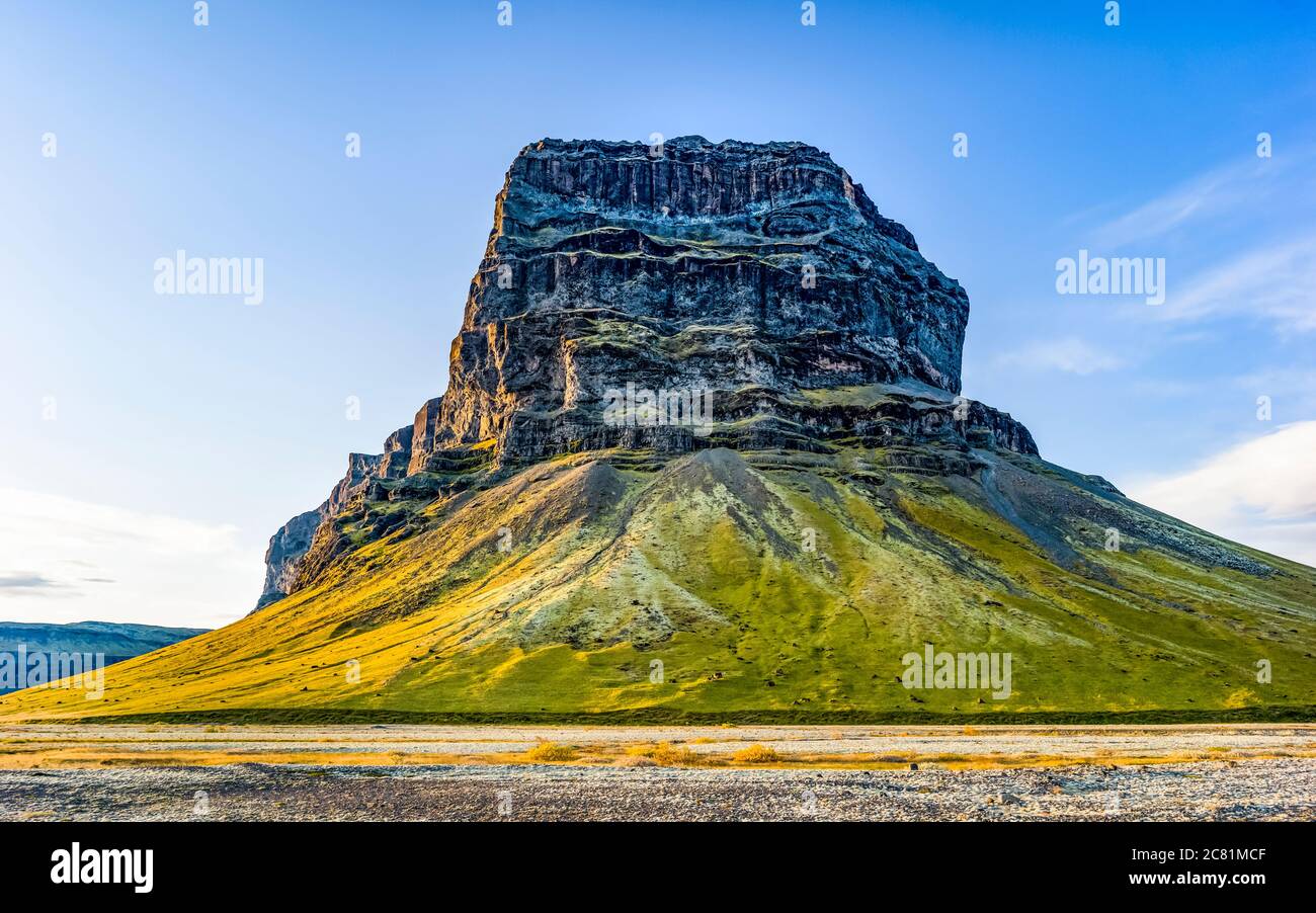 A rugged rock formation in Southern Iceland; Skaftarhreppur, Southern ...