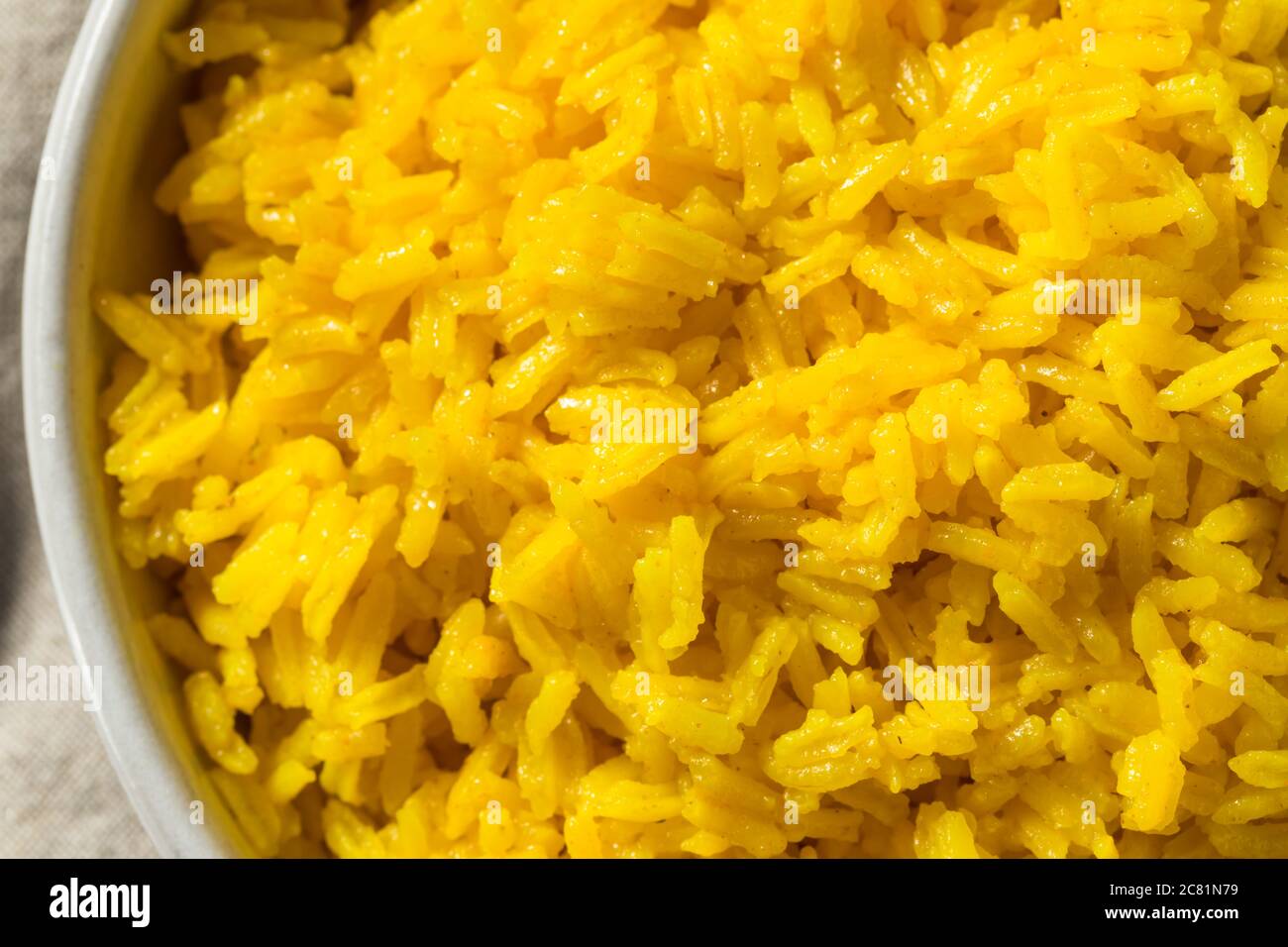 Homemade Steamed Turmeric Rice in a Bowl Stock Photo - Alamy