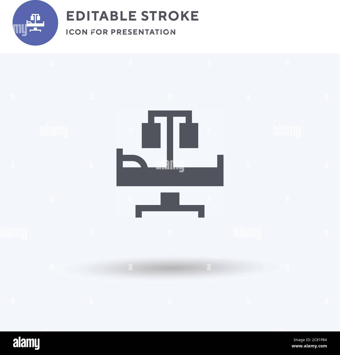Hospital Bed icon vector, filled flat sign, solid pictogram isolated on ...